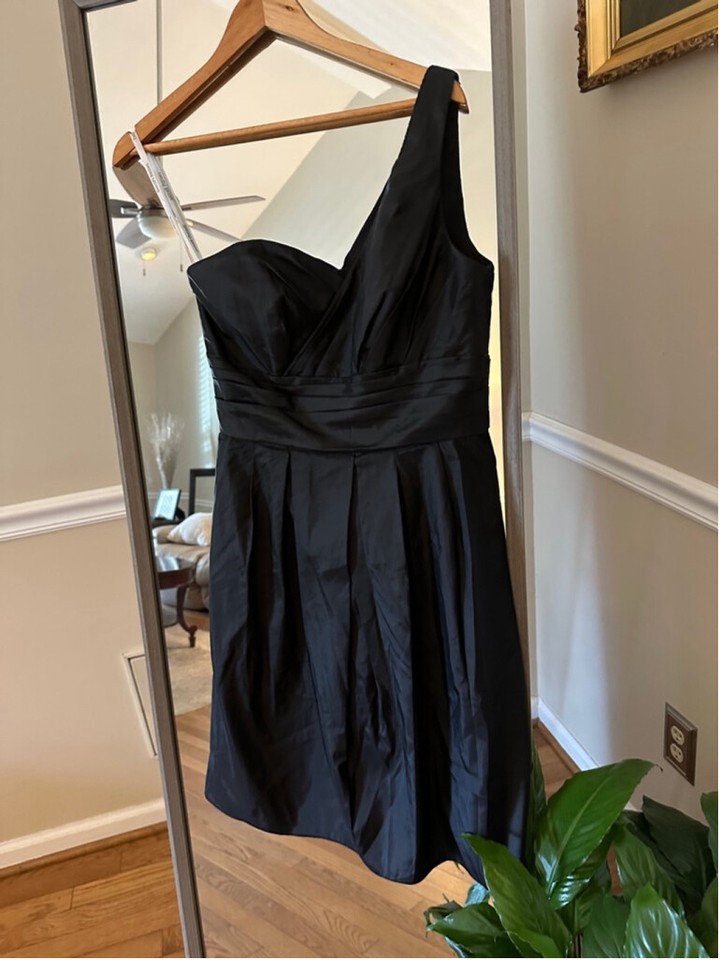 Women's David's Bridal Dress Size 6 Black One Shoulder Party Cocktail ...