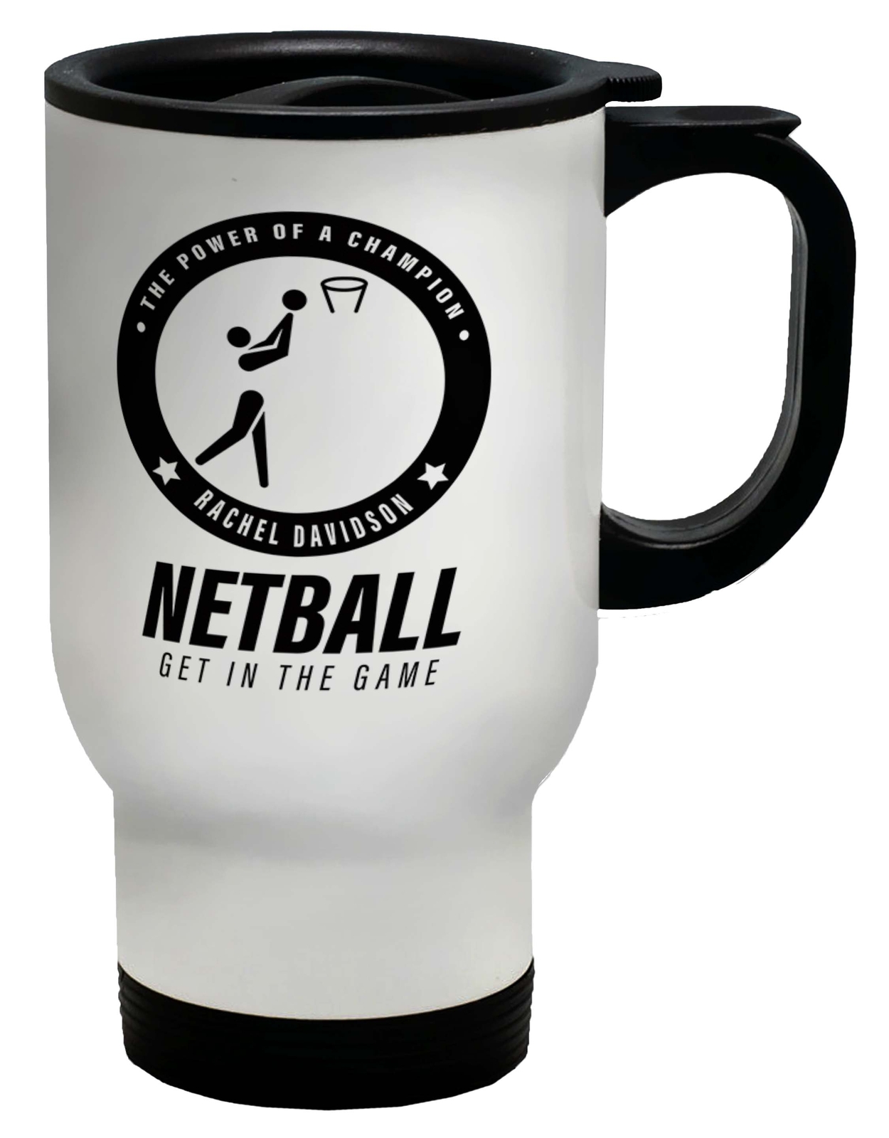 Personalised The Power Of A Champion Netball Sports Travel Mug Cup Gift ...