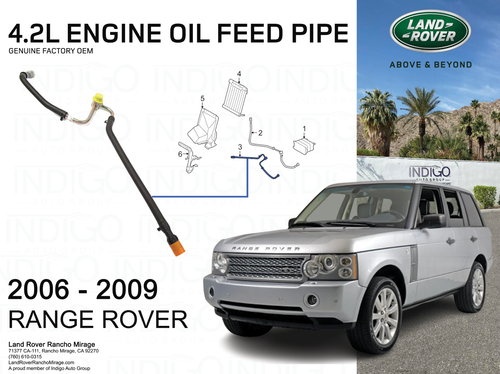 GENUINE FACTORY OEM LAND ROVER OIL FEED PIPE RANGE ROVER 06-09 4.2L SC ...