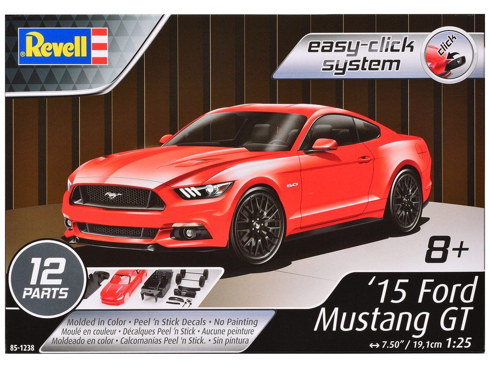 Level 2 Easy-Click Model Kit 2015 Ford Mustang GT 1/25 Scale Model by ...