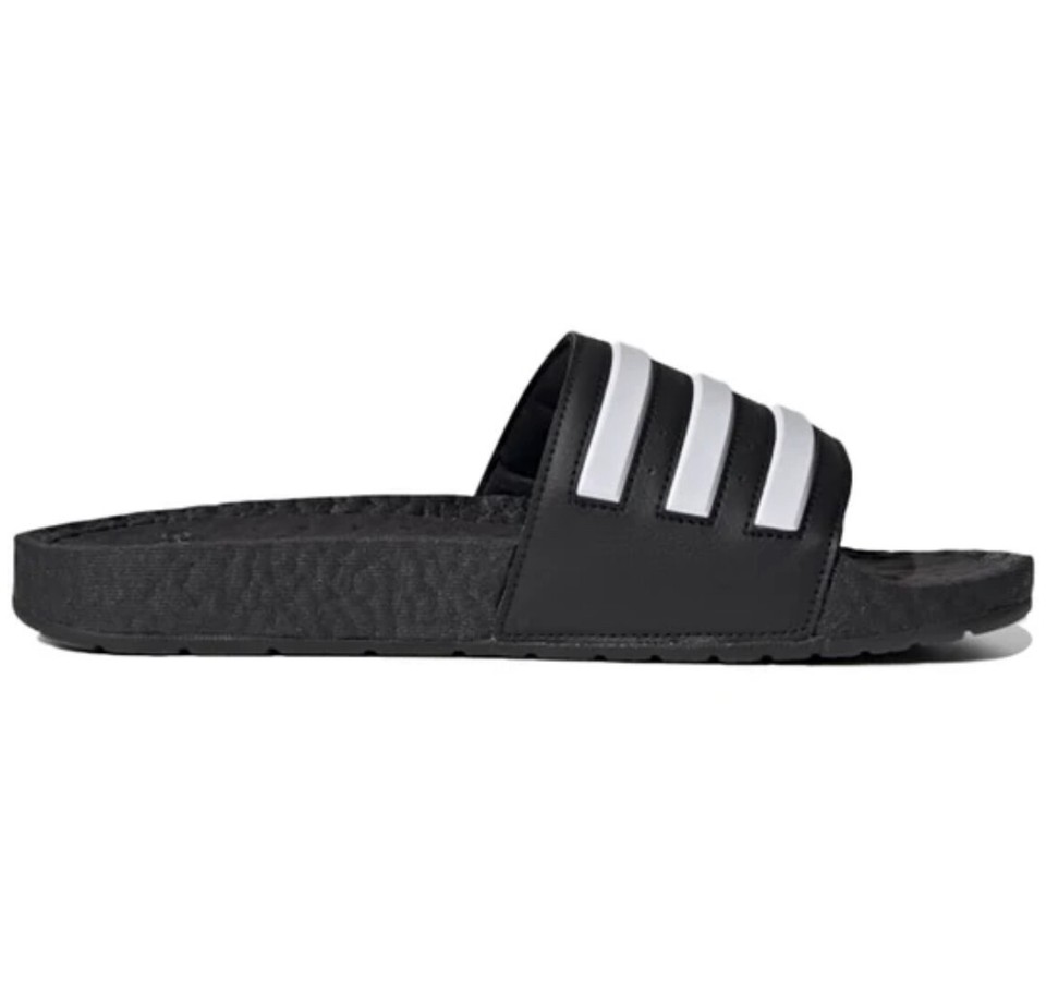adidas Adilette Boost Slides 'Black White Stripes' 'white black stripes ...