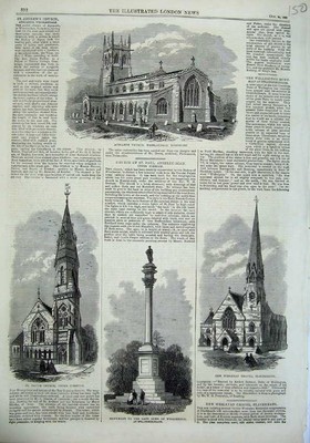 Old Antique Print Aysgarth Church Yorkshire 1866 Wesleyan Chapel Church ...
