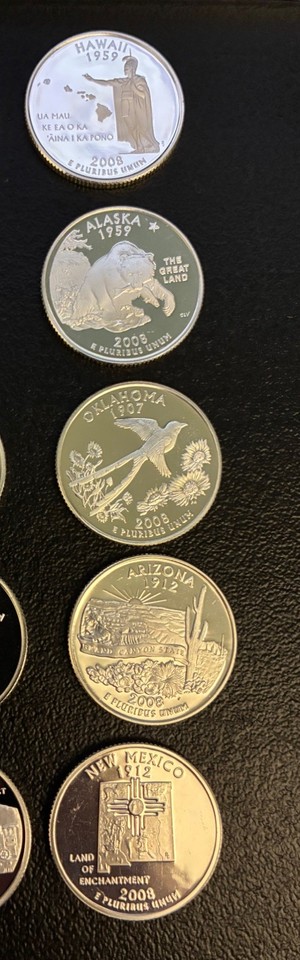 1999-2008 Silver Proof State Quarters Complete Set - Very Fine w/ Box ...