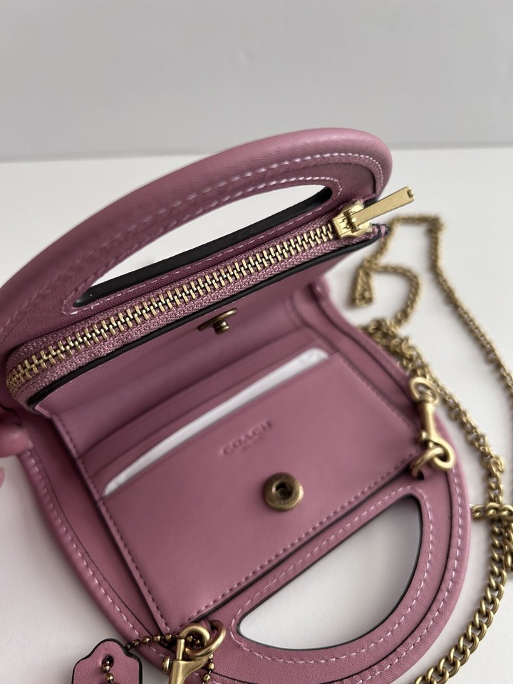 Coach Top Handle Card Case /Crossbody Bag Chain Strap Glove tanned ...