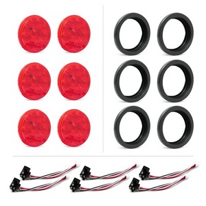 Six 4" Round 10 LED Stop, Tail, Turn Lights With Grommets & Pigtails | eBay