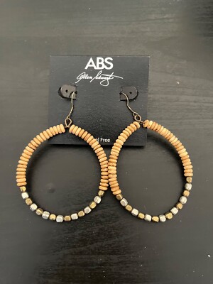 ABS Ellen Schwartz beaded hoop earrings | eBay