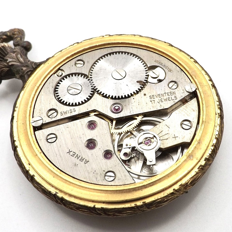 Arnex Incabloc Swiss Pocket Watch 17 Jewels Fly Fishing 6498 Movement ...