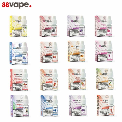 88 Vape 5 x 10ml | 3mg,6mg,11mg,16mg | All Flavours (Buy 4 get 15% off ...