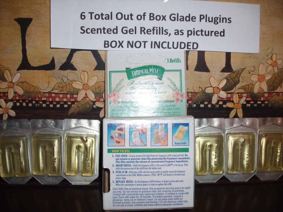 Glade Plugins TROPICAL MIST 6 Scented Gel Refills No Boxes RARE Retired ...