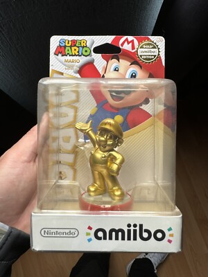 Nintendo Gold Mario Amiibo - 1st Edition US Print - Factory Sealed Box ...