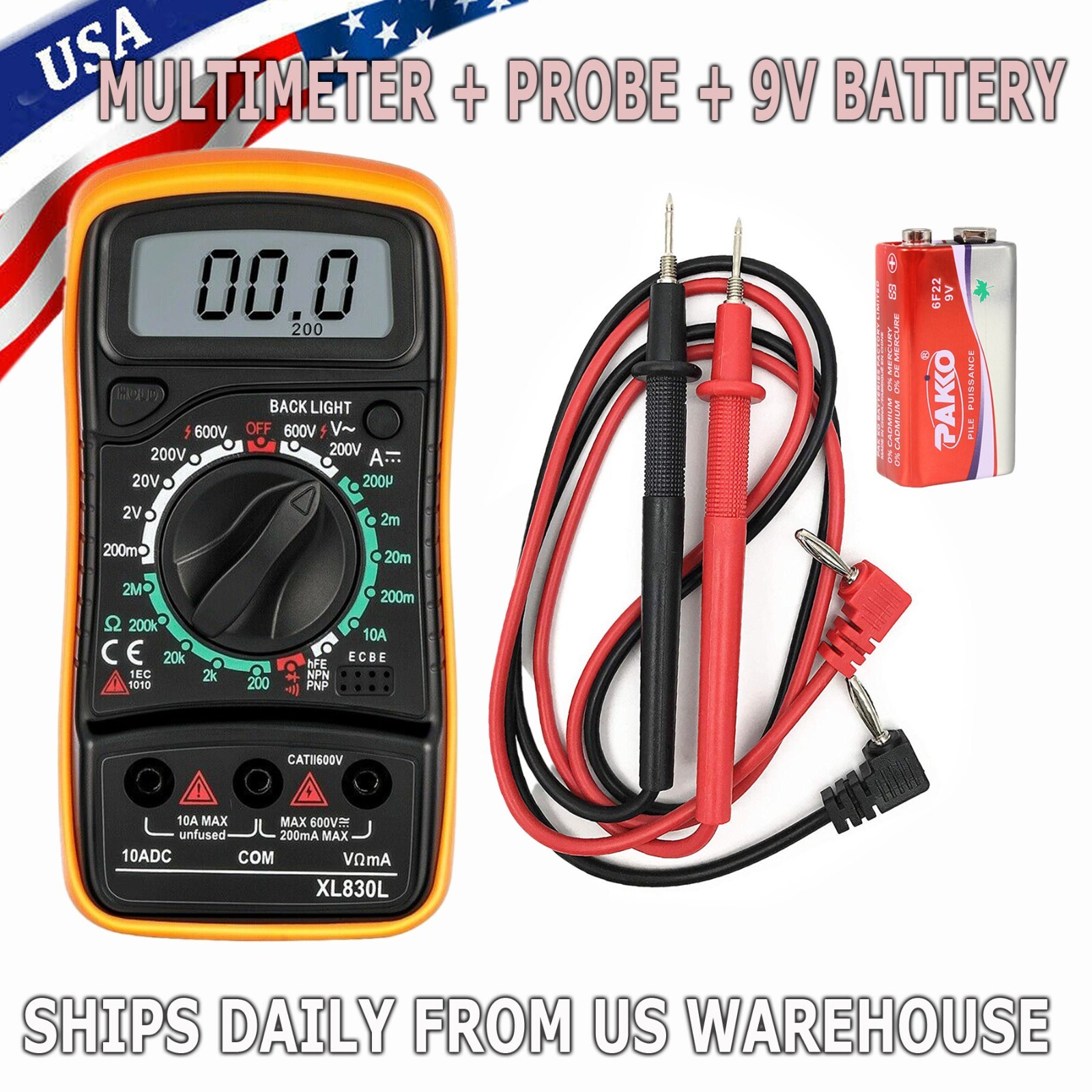 LCD Digital MULTIMETER Voltmeter Ammeter Ohmmeter Volt AC DC Tester ...