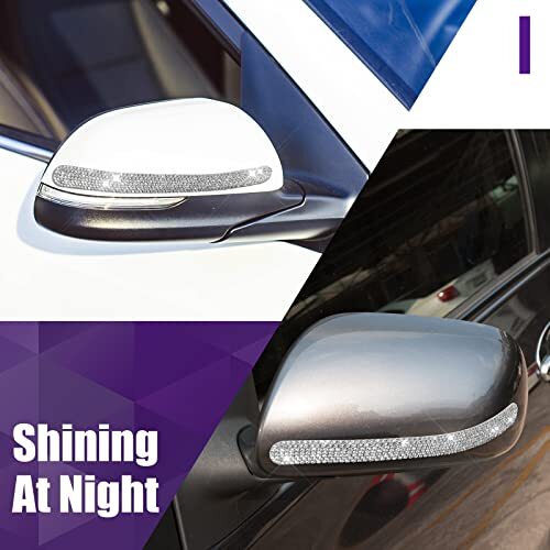 10 Pcs Car Rhinestone Bling Door Handle Shiny Trim Stickers Scratch ...