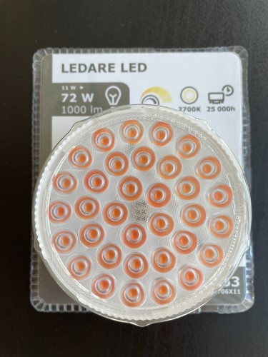 Ikea LEDARE LED Bulb GX53 1000 lumen 2700K Adjustable Dimmable Light 11 ...