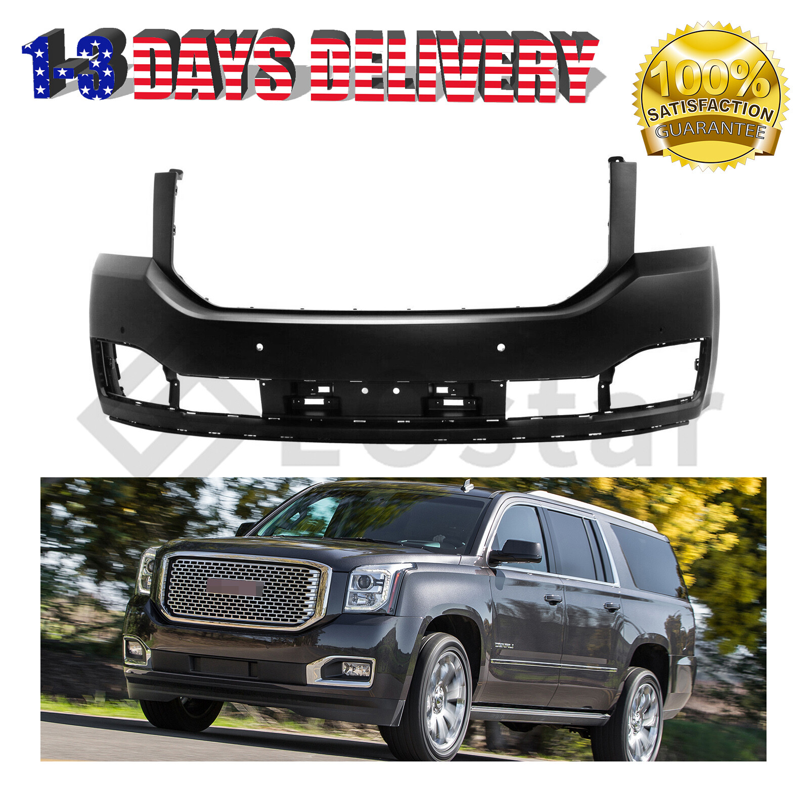 Front Bumper Cover Fascia For 2015-2020 GMC Yukon & Yukon XL GM1000975 ...