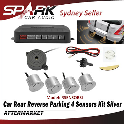CT Silver Car Rear Reverse Reversing Parking 4 Sensors Sensor Buzzer ...