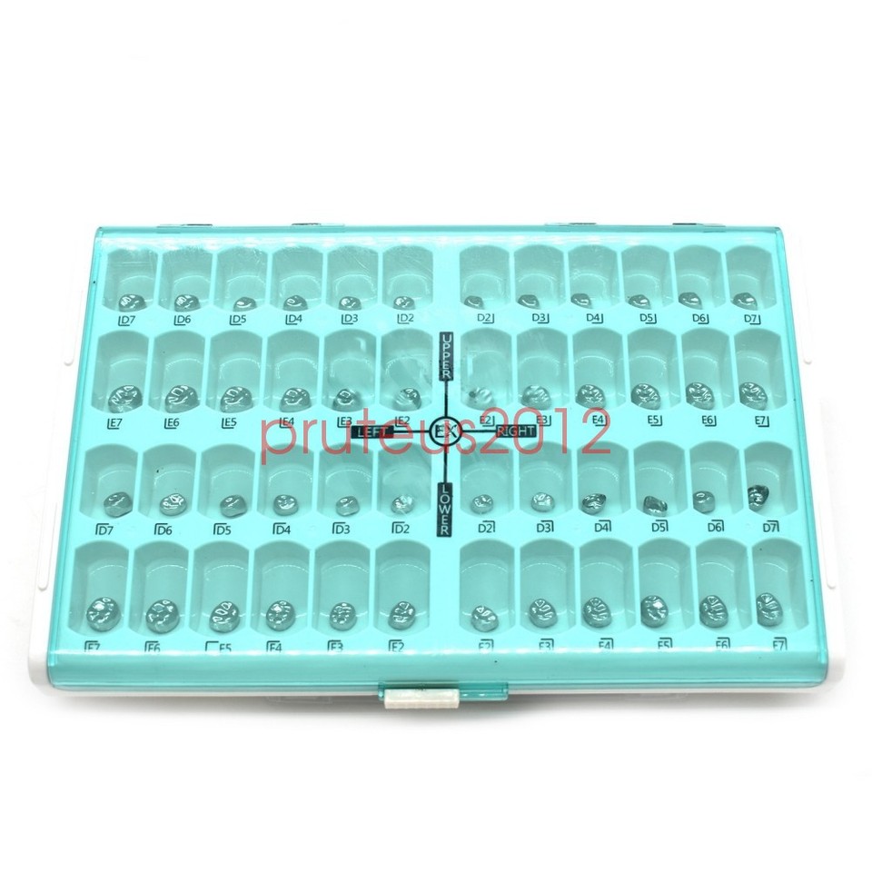 48 Sizes Stainless Steel Dental Kids Primary Molar Crowns Pediatric ...
