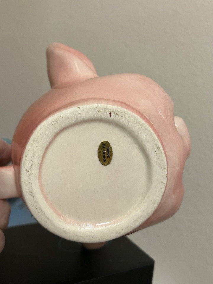 Vintage 50/50’s Pink Pig W/ Red Bow tie Coffee Mug Colorful Fun | eBay