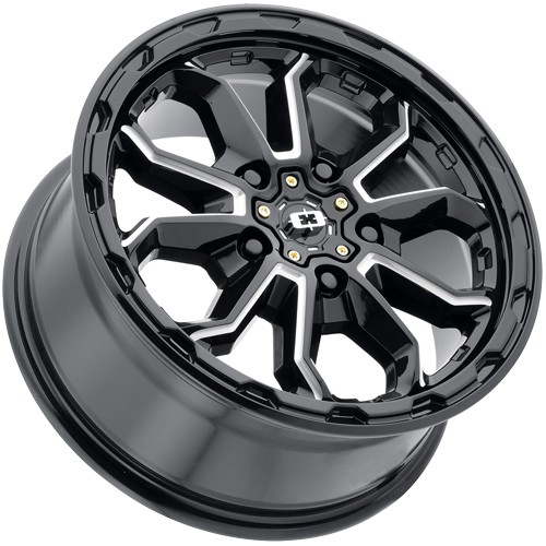 (4) Vision 410 Korupt Van 17x7.5 5x160 +45mm Black/Milled Wheels Rims ...