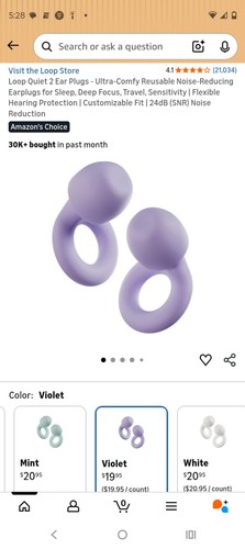 Loop Quiet 2 Earplugs Ultra-Comfortable, Reusable, Noise-Reducing Violet | eBay