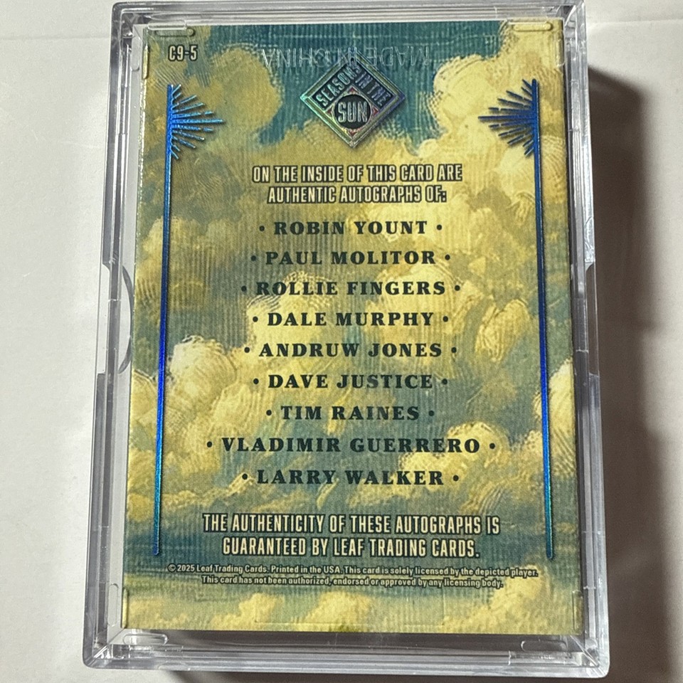 2025 Leaf Seasons In The Sun Baseball Cloud 9 Player Auto Booklet 2/4 ...