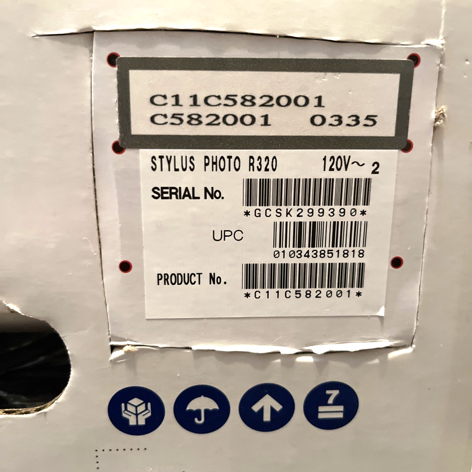 Epson Stylus Photo R320 Ink Jet Printer Color Photos Documents - New ...