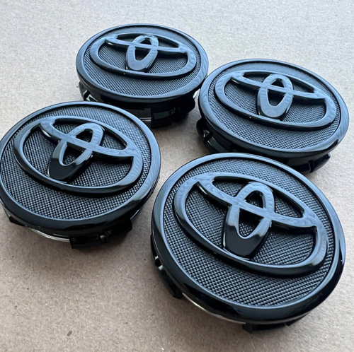 4x TOYOTA GLOSS BLACK WHEEL RIM RIMS CENTER HUB CAP CAPS LOGO PRIUS ...