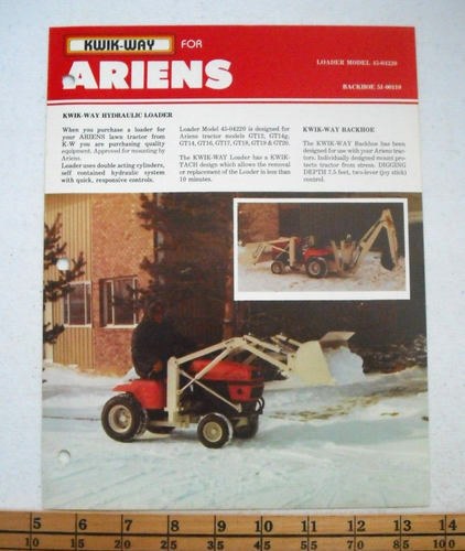 Vintage Rare Ariens Loader Model 45-04220 Backhoe 51-00110 ...