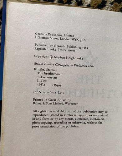The Brotherhood: The Secret World of the Freemasons -Hardback 1984 ...