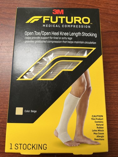 Futuro Open Toe/Heel Knee Length Medical Compression Stocking Unisex ...