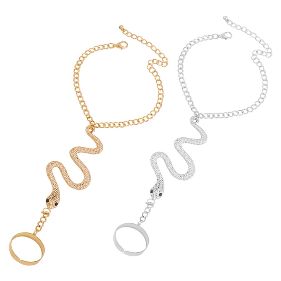 2 Pcs Snake Hand Jewelry Ring Bracelet Gifts for Girlfriend Baroque | eBay