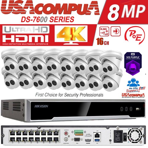 Hikvision Original 16CH CCTV System 4MP Camera Darkfigther IR MIC Lot ...