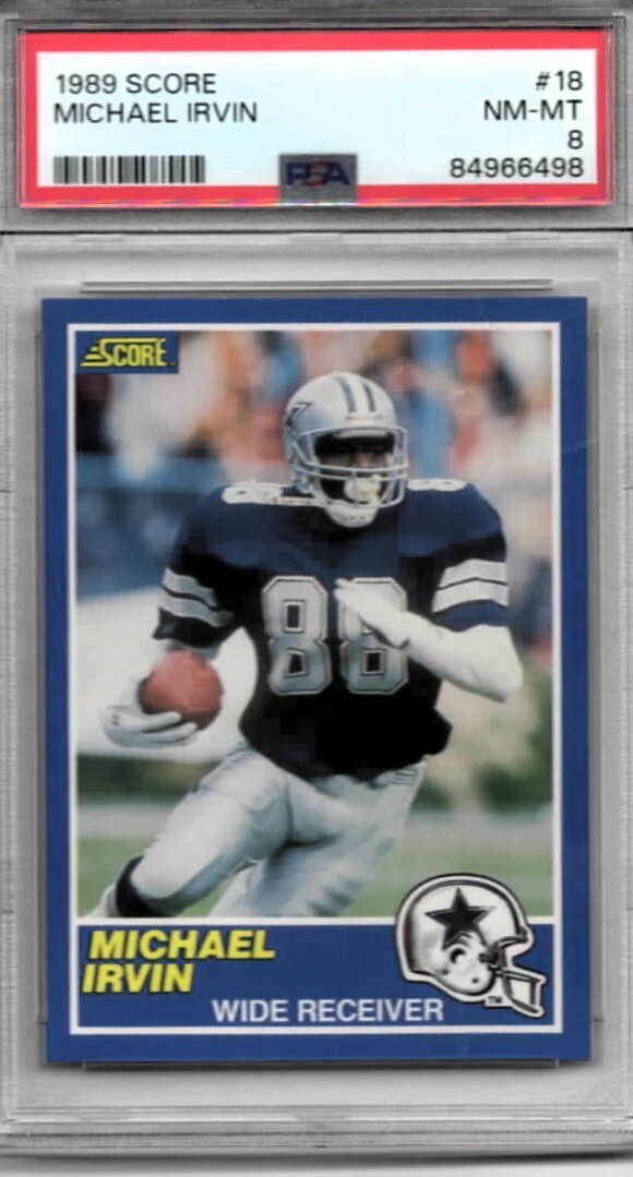 1989 Score #18 Michael Irvin Rookie Hall of Fame Dallas Cowboys PSA NM ...