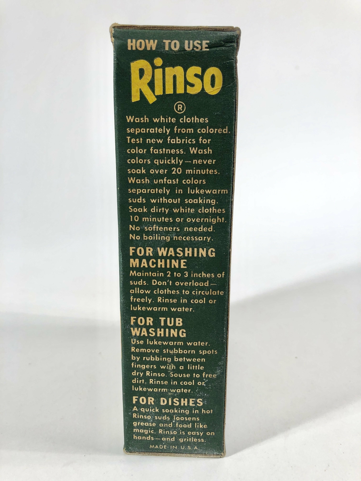 Unused and Unopened 1950's RINSO Box || Lever Brothers Co. NY | eBay