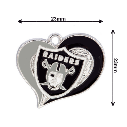 NFL Las Vegas Raiders Heart Swirl Logo Pendant Necklace On A 925 Snake ...