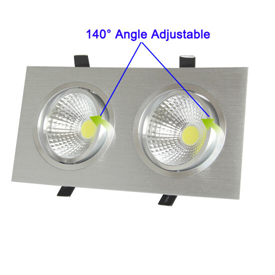 High Power LED COB Recessed Ceiling Light Dual Head Grille Lamp ...