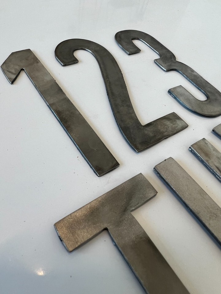 6 Inch Metal Letters & Numbers Rusty or Natural Finish Mounting Holes ...