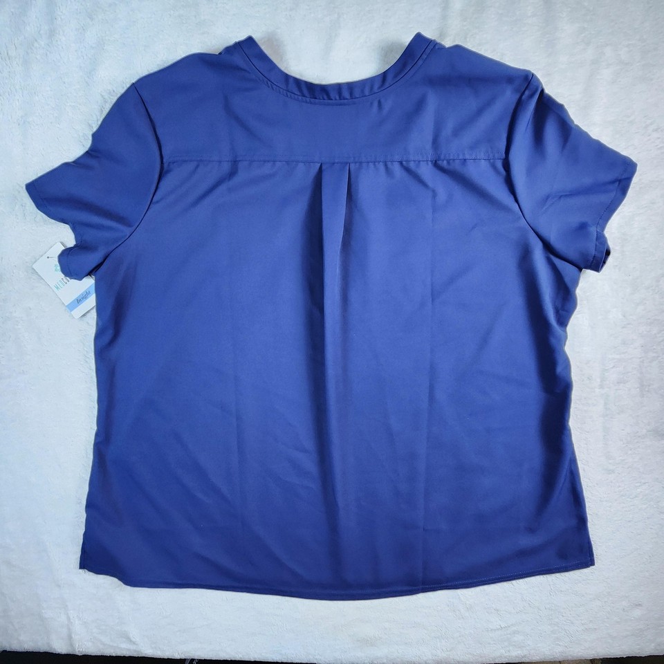 MedCouture Insight Shirt Womens 3XL Navy Blue Scrub Top Pocket 2432 ...