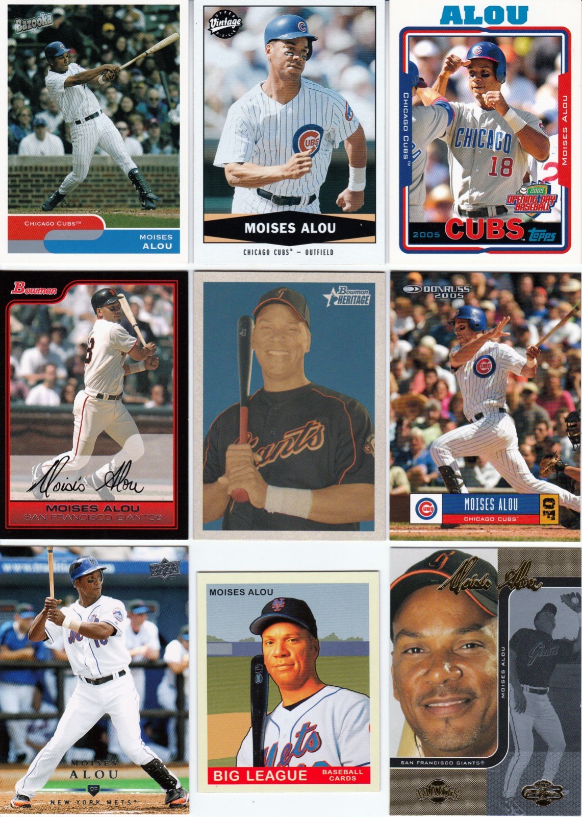 Huge 150 + different MOISES ALOU cards lot 3 RC 1990 - 2009 Expos ...