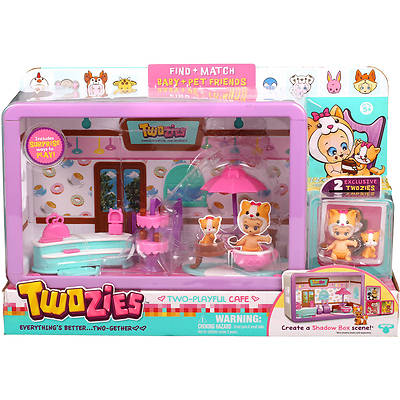Twozies Two Playful Cafe Playset w/ 2 Exclusive Twozies Shadow Box ...