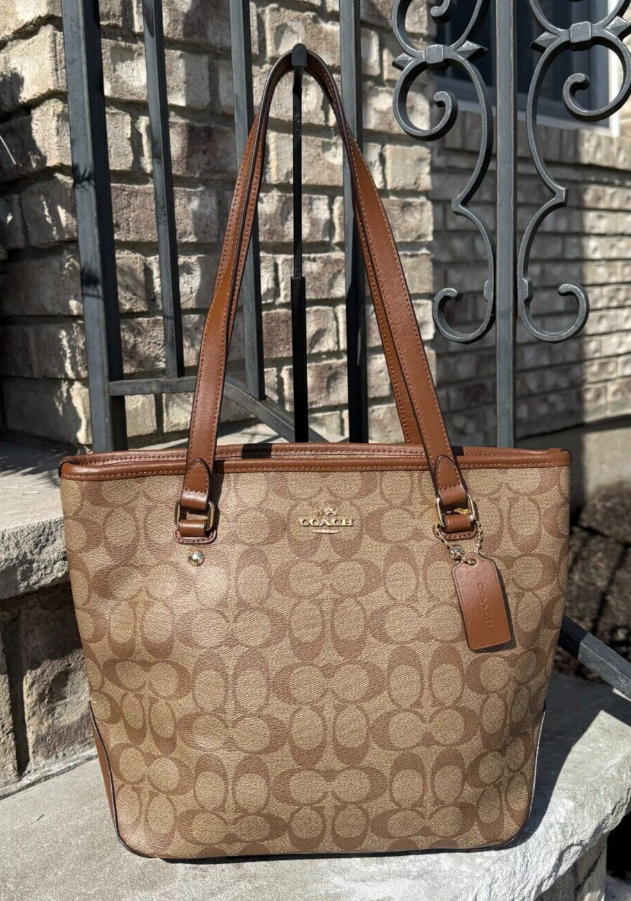 COACH SIGNATURE MONOGRAM TOTE Women's Shoulder Bag Ex… - Gem