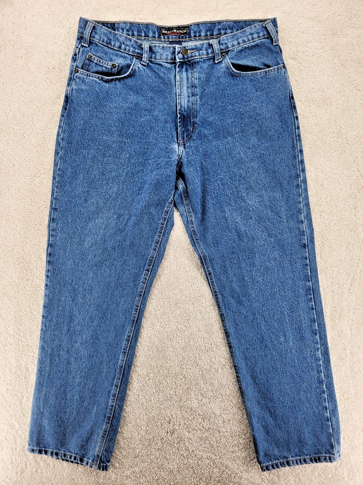Real Ranch Mens Classic Straight Jeans Blue Pockets M… - Gem