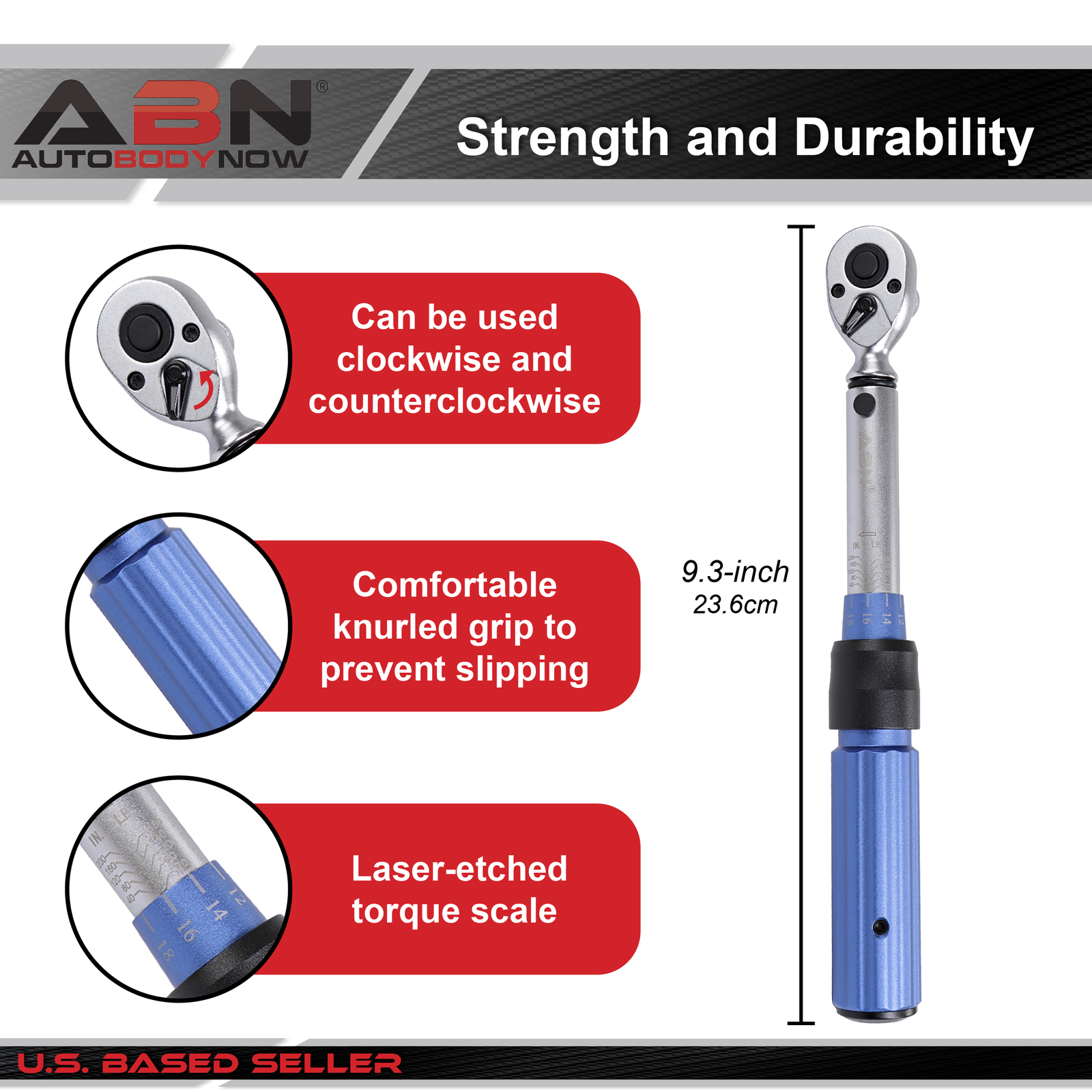 ABN 20-200 Inch Pound Torque Wrench 1/4 Drive - 90 Tooth Torque Wrench ...