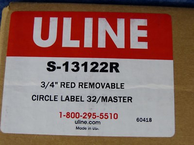 NEW Uline S-13122R 3/4" Red/Orange Circle Label Stick on Dots 1000 ...