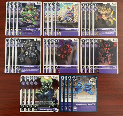 DIGIMON CARD GAME BT06 BT6 ENG KINKAKUMON GINKAKUMON COMMON U PURPLE ...