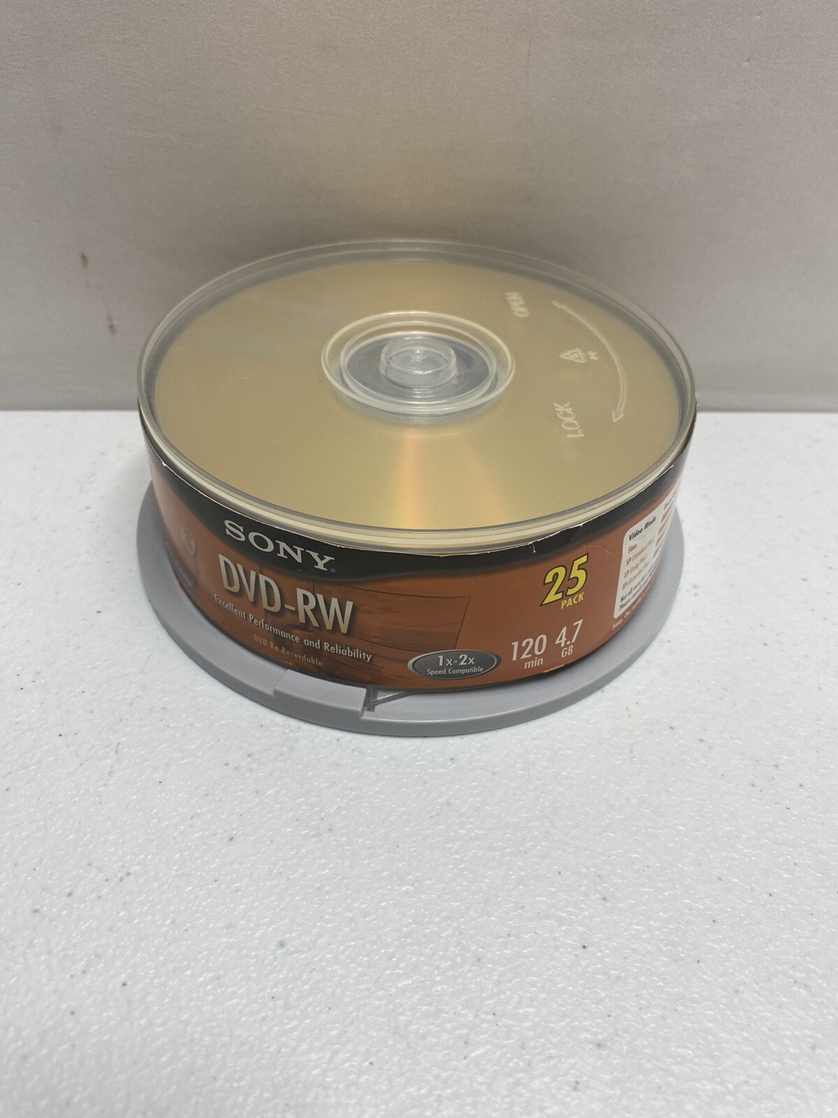 25 pk SONY Blank DVD+RW 4x Logo Branded 120 Minutes/4.7GB Rewritable ...