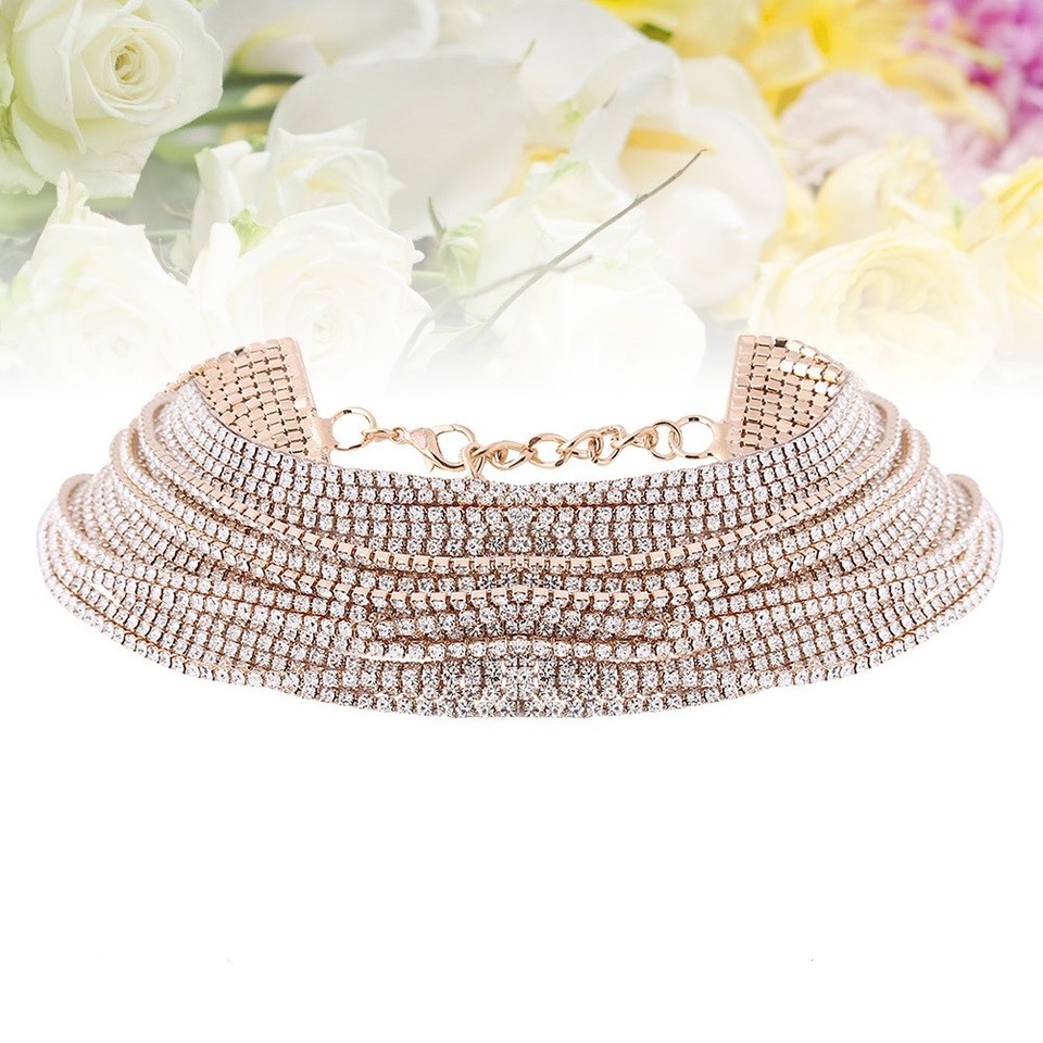 Fringe Necklace Charm Fashion Jewelry for Women Rhinestone Chain | eBay ...