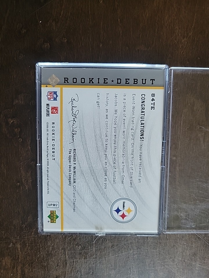 2006 Upper Deck Rookie Debut Rookie Jerseys #84TE Omar Jacobs | eBay