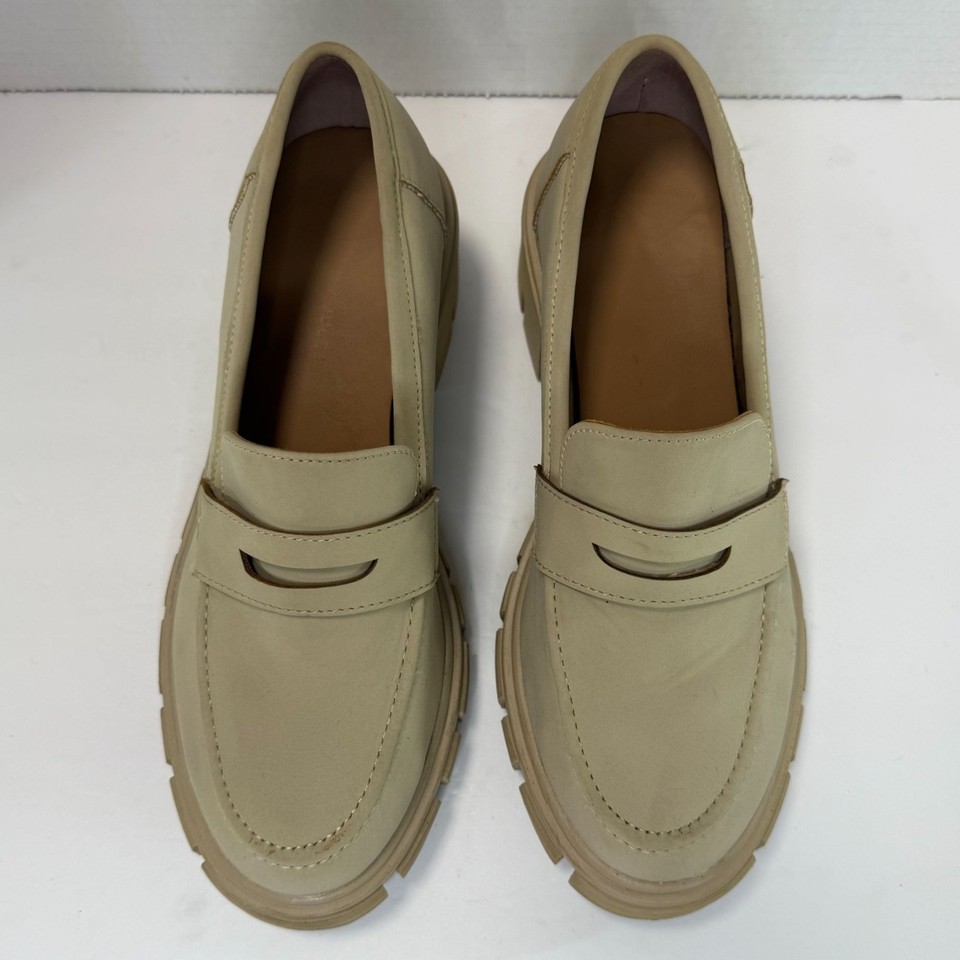 Sincerely Jules Dylan Women's Beige Chunky Platform Loafers Shoes Size ...