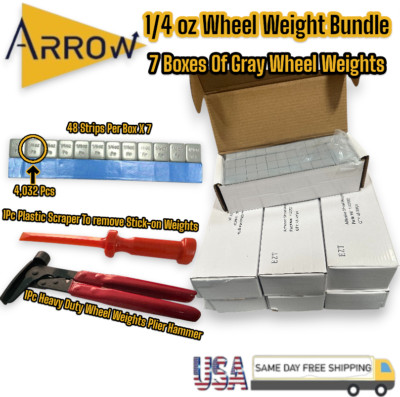 Stick-on Wheel Weight Removal Hammer/Plier+7 boxes of Gray Wheel ...