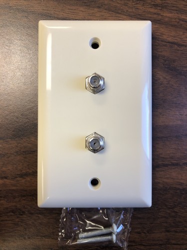 (5) RG6/RG59 COAX WALL PLATE DUAL IVORY | eBay